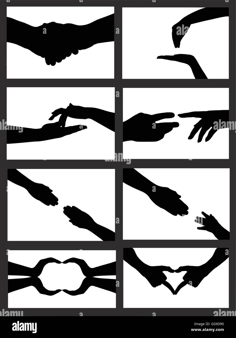 Hand signs silhouette Stock Vector Image & Art - Alamy