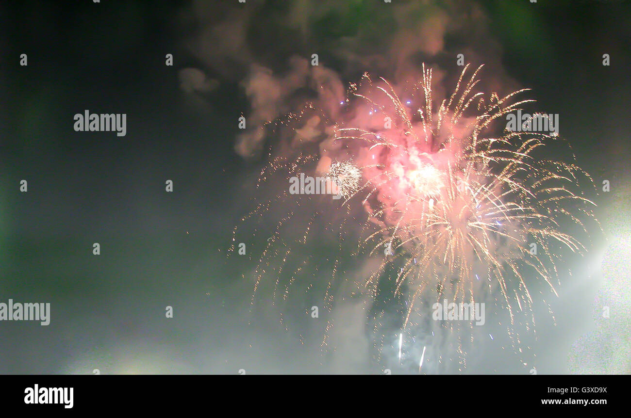 Abstract firework patterns in the night sky Stock Photo - Alamy