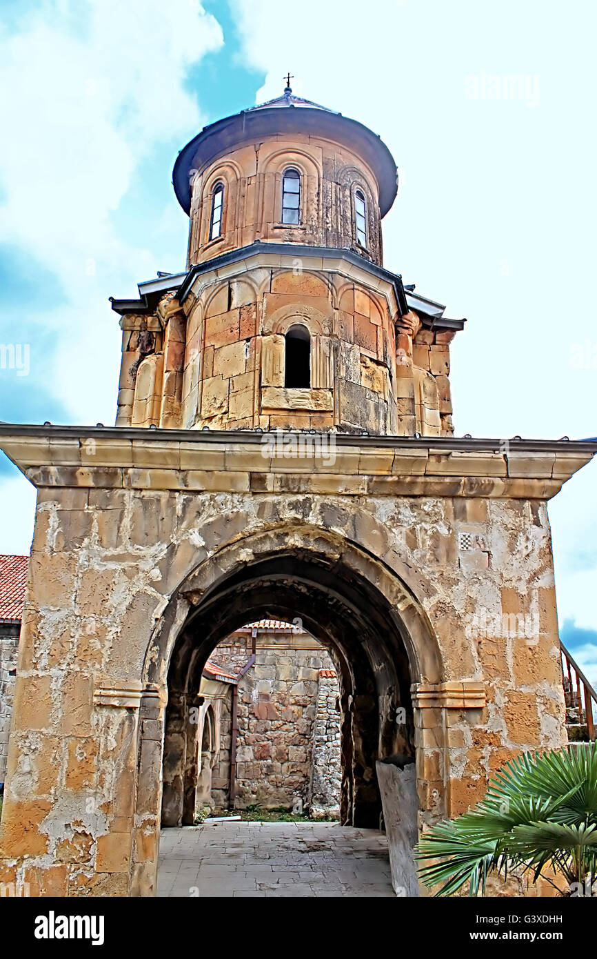 Tower of Gelati Monastery in the rainy weather, Georgia Stock Photo - Alamy