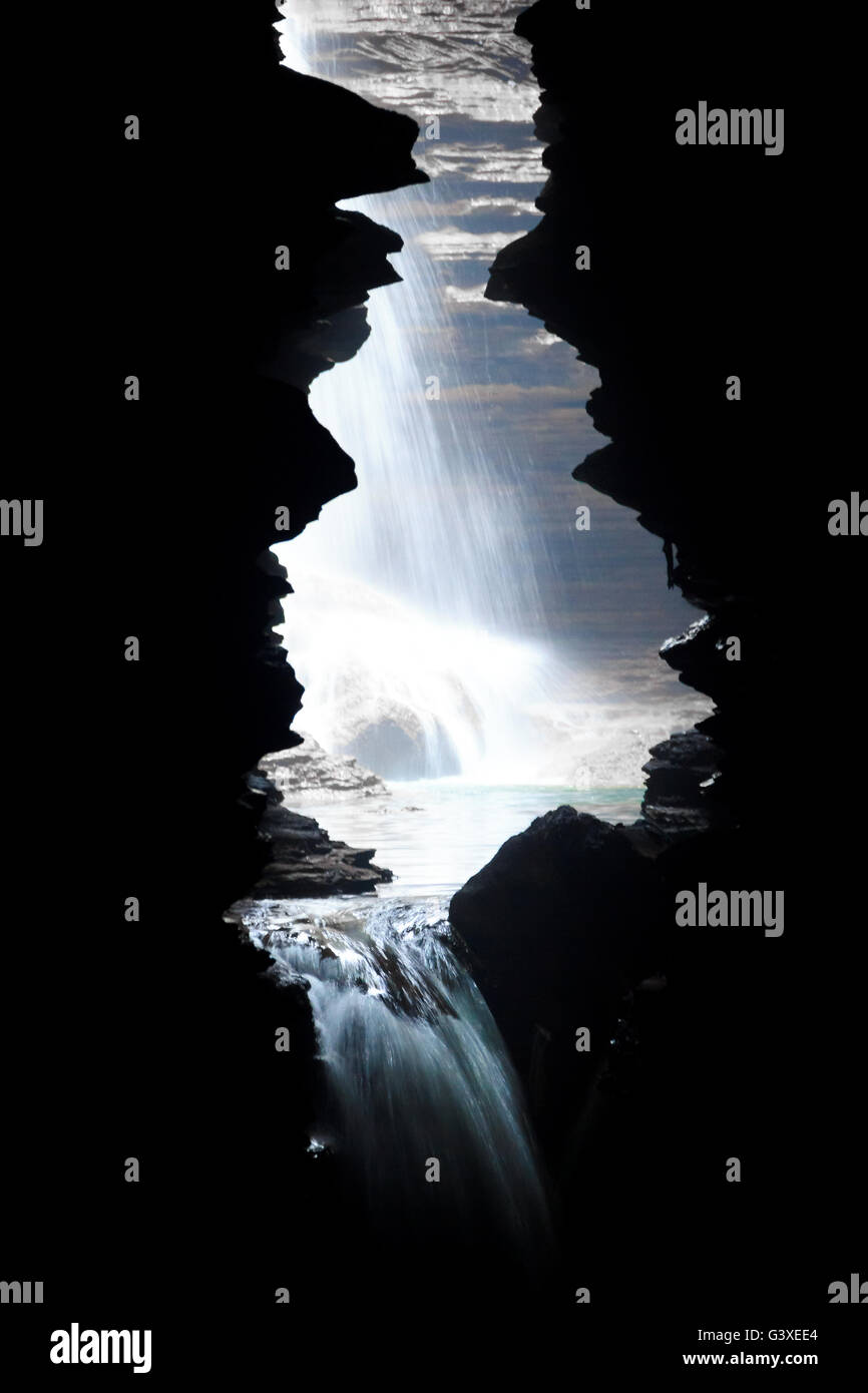 The view of Devi's Fall or Patale chango seen from the Gupteshwor ...