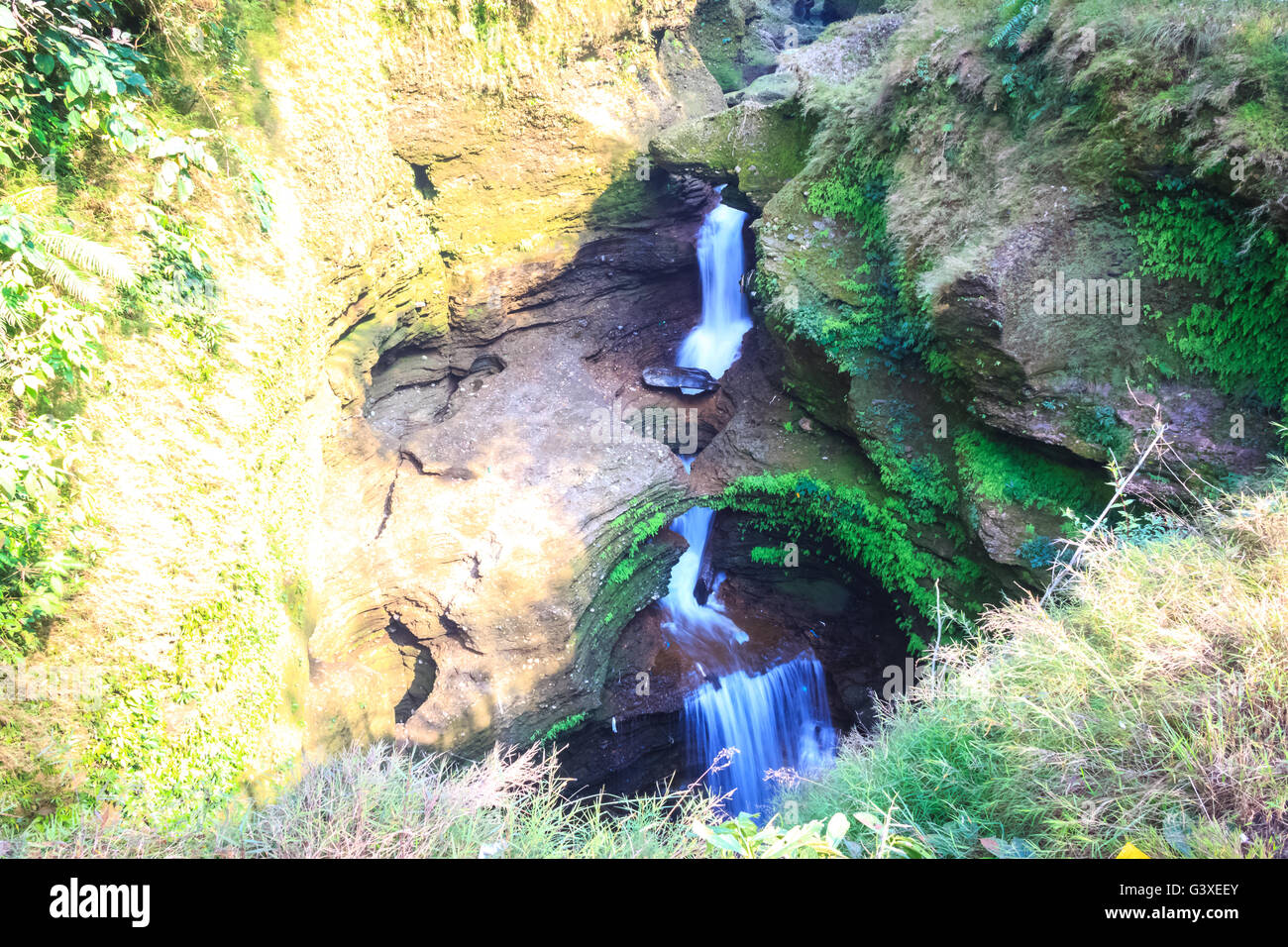 The Landscape view of Devi's Fall or Patale Chango of Pokhara,Nepal ...