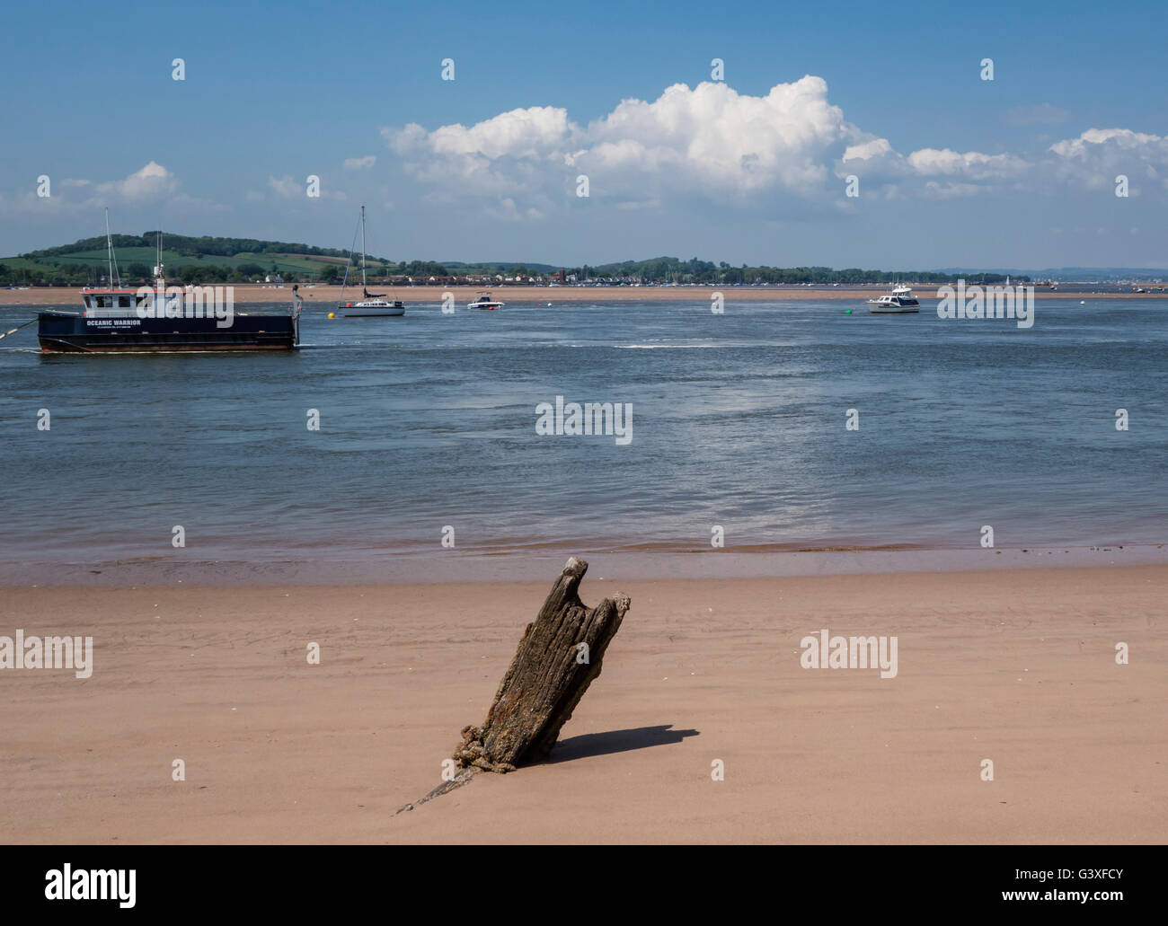 River Exe Estuary, Exmouth from Dawlish Warren, Devon, UK Stock Photo ...