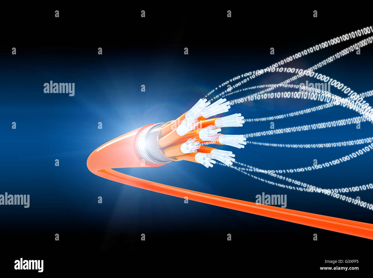 fiber optics background 3d image Stock Photo - Alamy