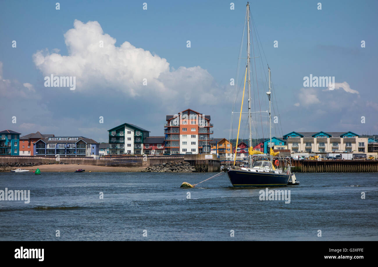 River Exe Estuary, Exmouth Flats from Dawlish Warren, Devon, UK Stock ...