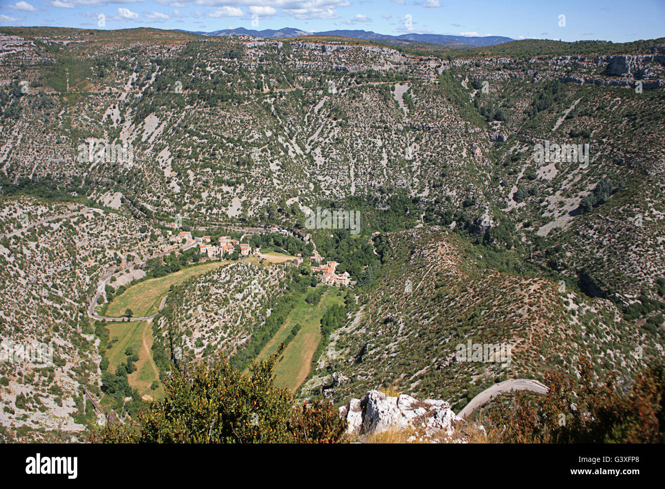 Looking down into the Gorges de la Vis at the Cirque de Navacelles ...