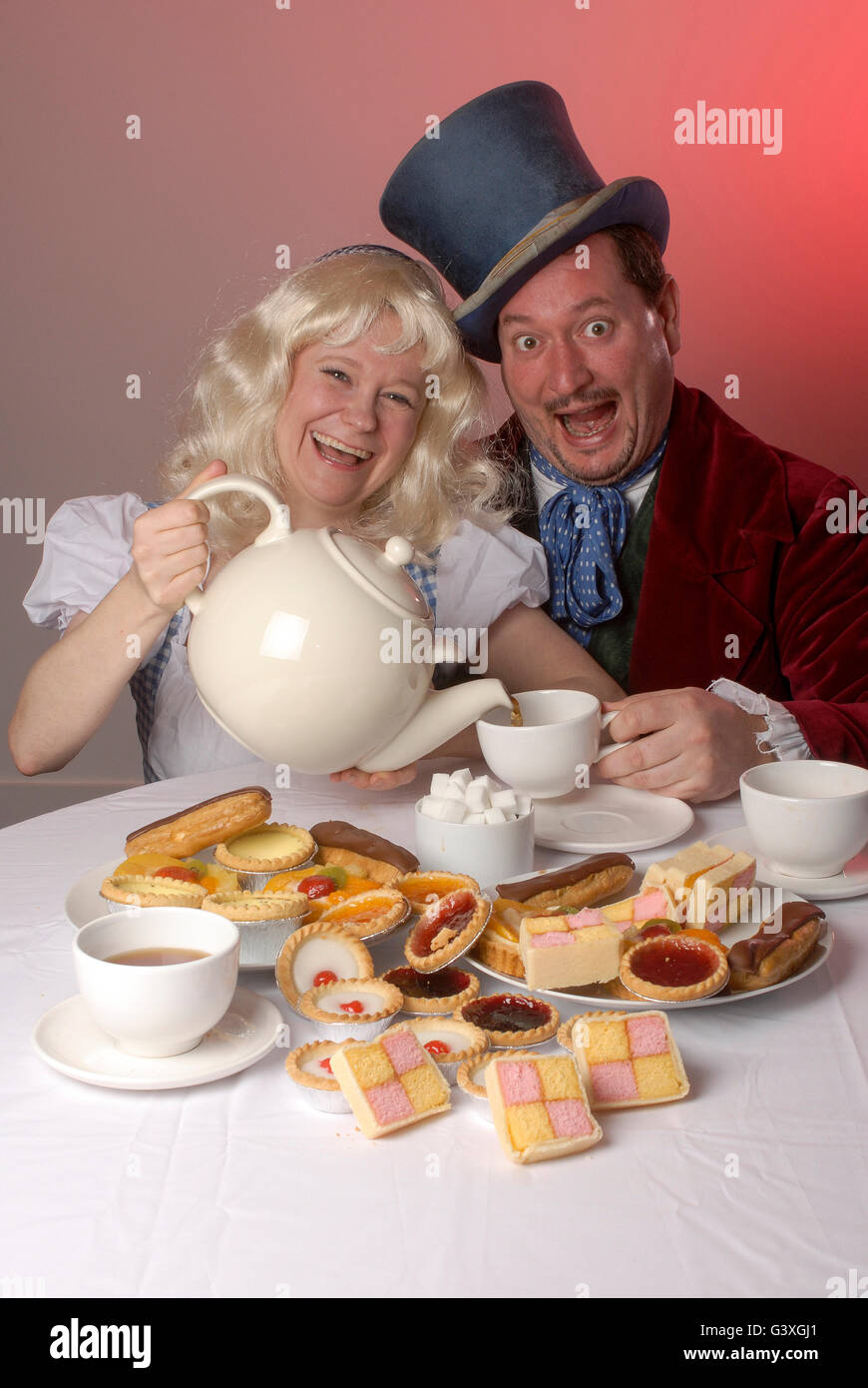 Mad hatters tea party Stock Photo - Alamy