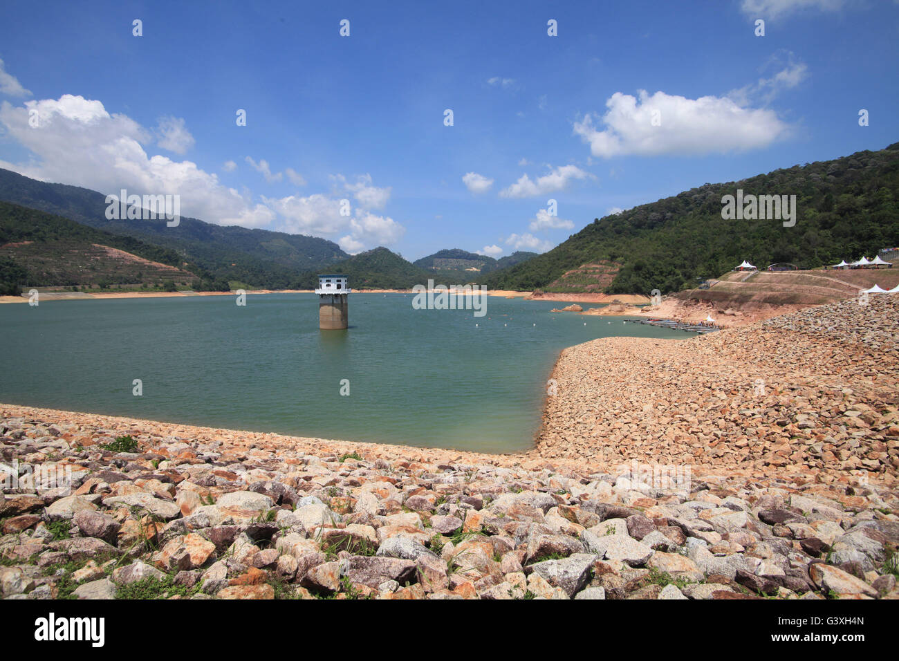 Mengkuang Dam view with rocks Stock Photo - Alamy