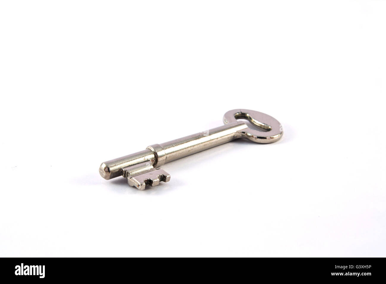 Silver key from house isolated on white Stock Photo - Alamy