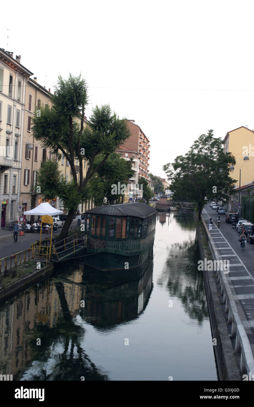 the canal of the Navigli, Milan, Italy Stock Photo - Alamy