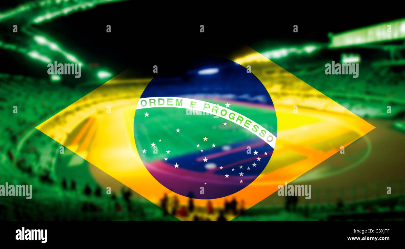 Brazil flag on running track Stock Photo - Alamy