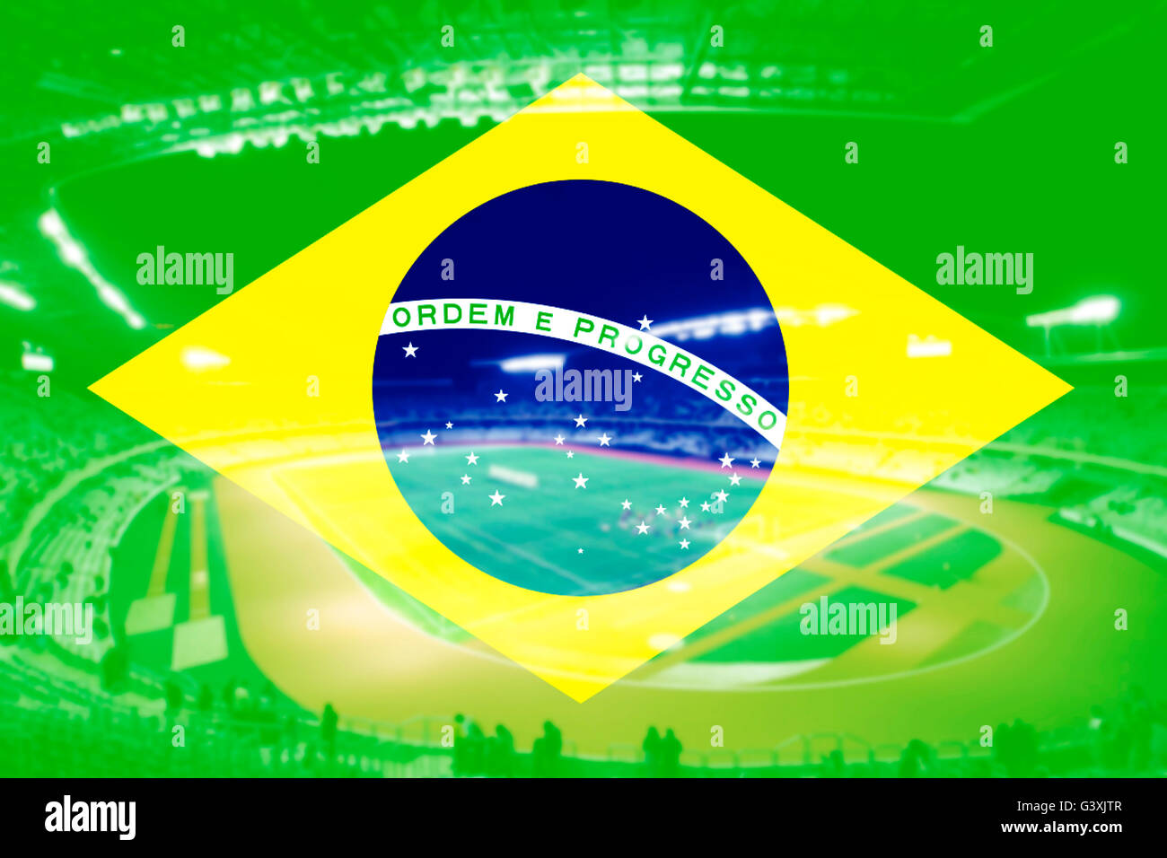 Brazil flag on running track Stock Photo - Alamy