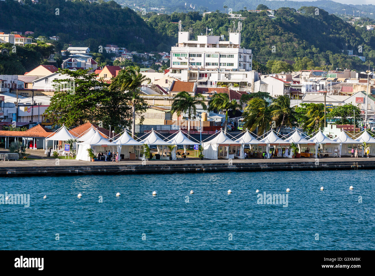 Many colorful buildings on the coast of Martinique Stock Photo - Alamy