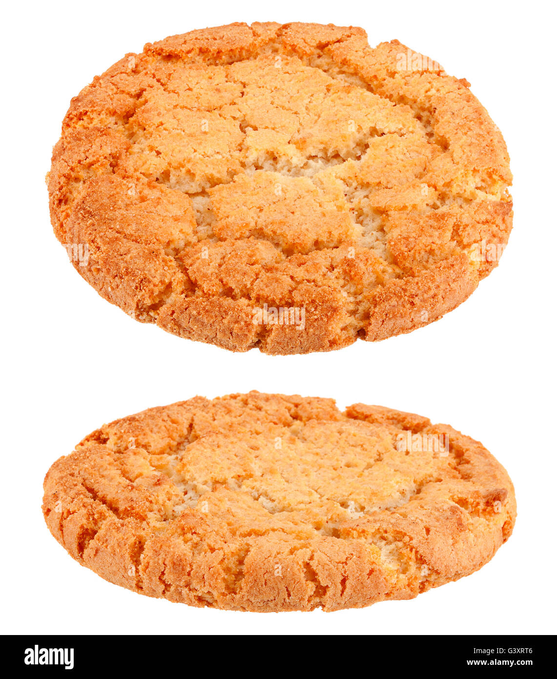 Baked biscuit closeup isolated on white background Stock Photo - Alamy