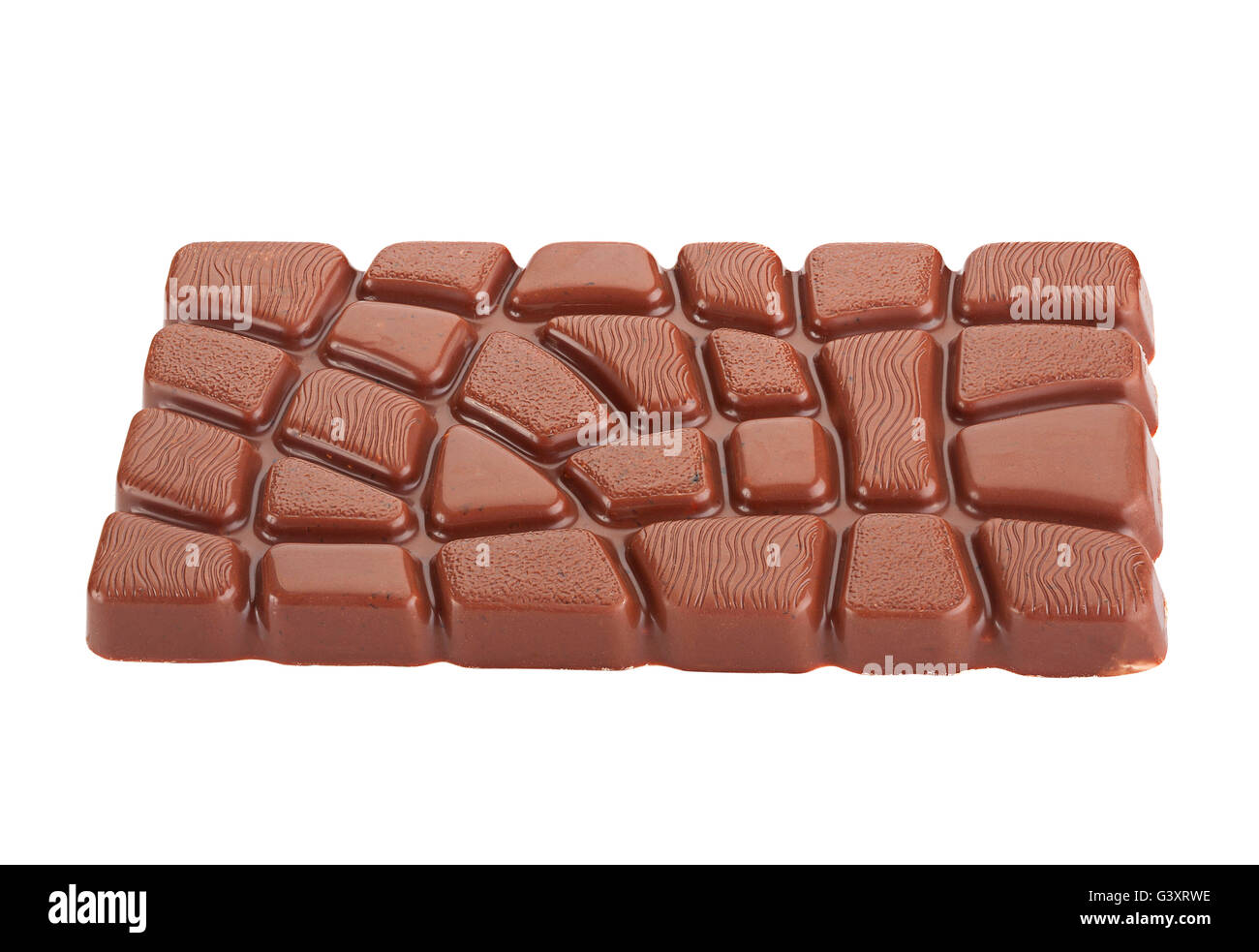 Chocolate block slice with cake isolated on white Stock Photo - Alamy