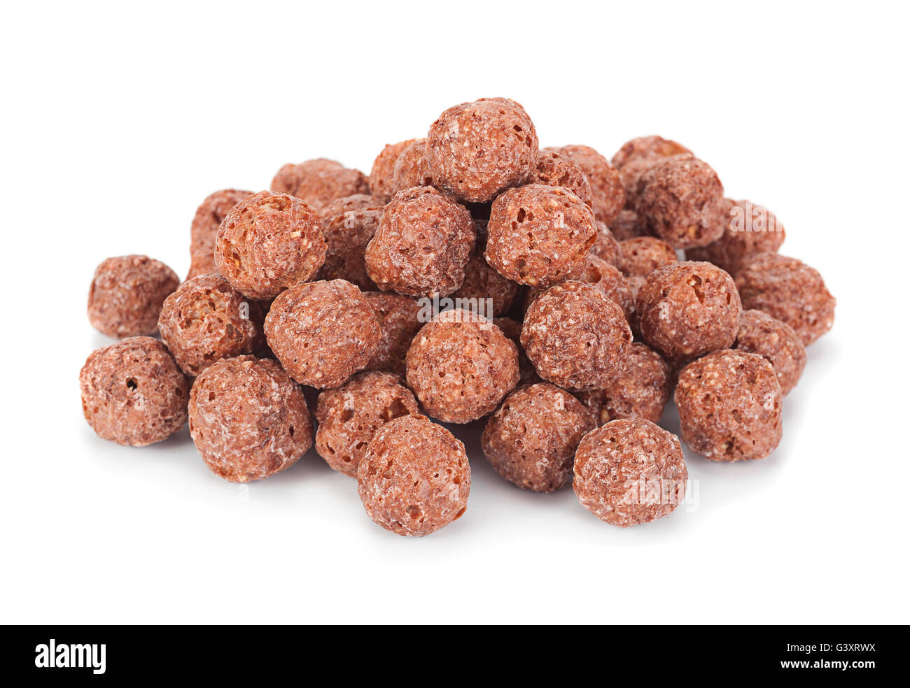 Cocoa corn balls snack isolated on white background Stock Photo - Alamy