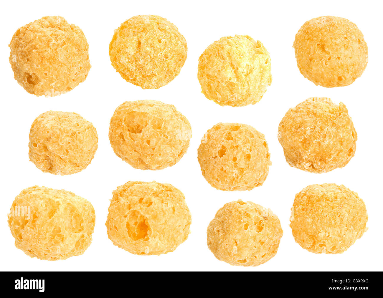 Corn balls snack isolated on white background Stock Photo - Alamy