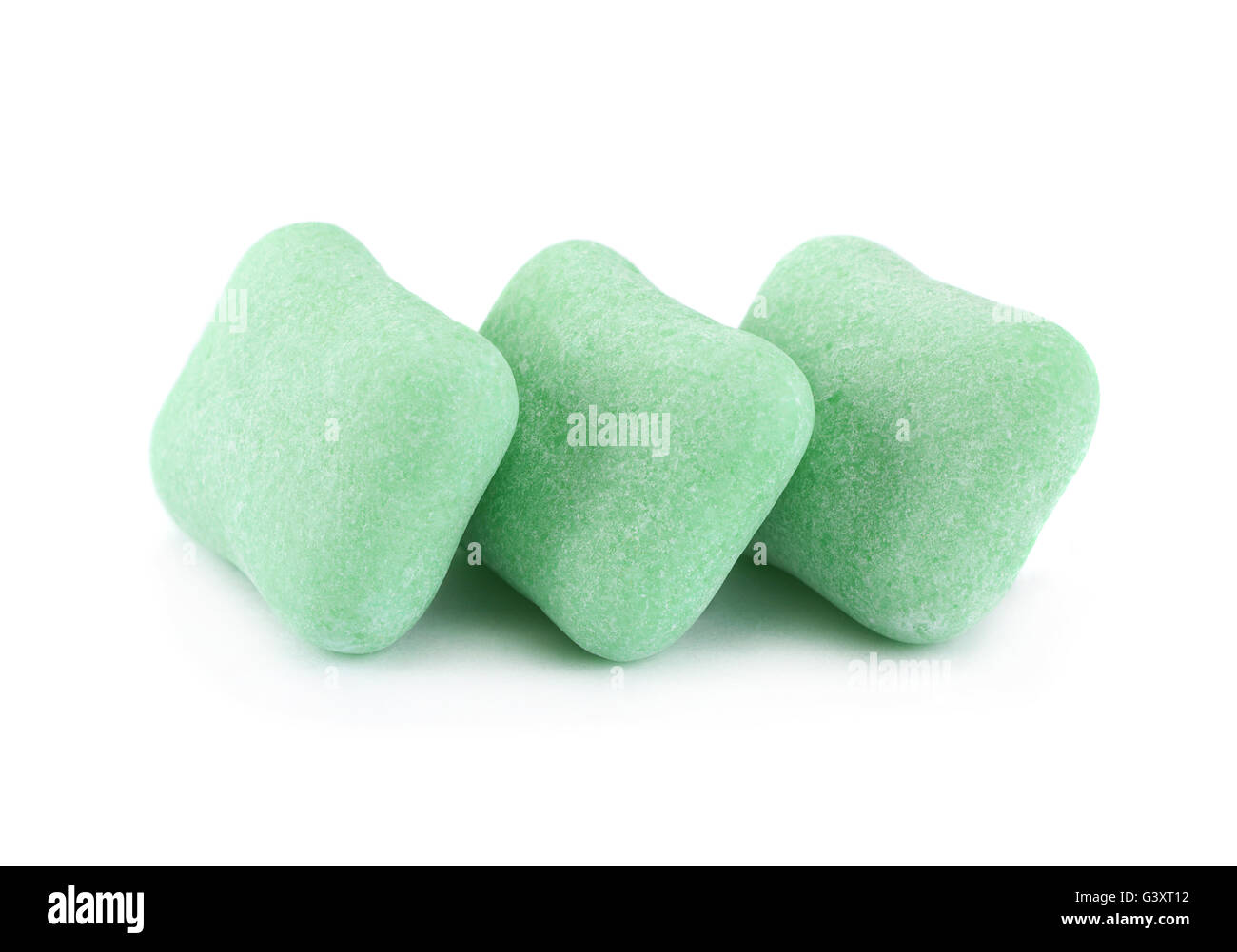 Green chewing gum piece macro isolated on white background Stock Photo ...
