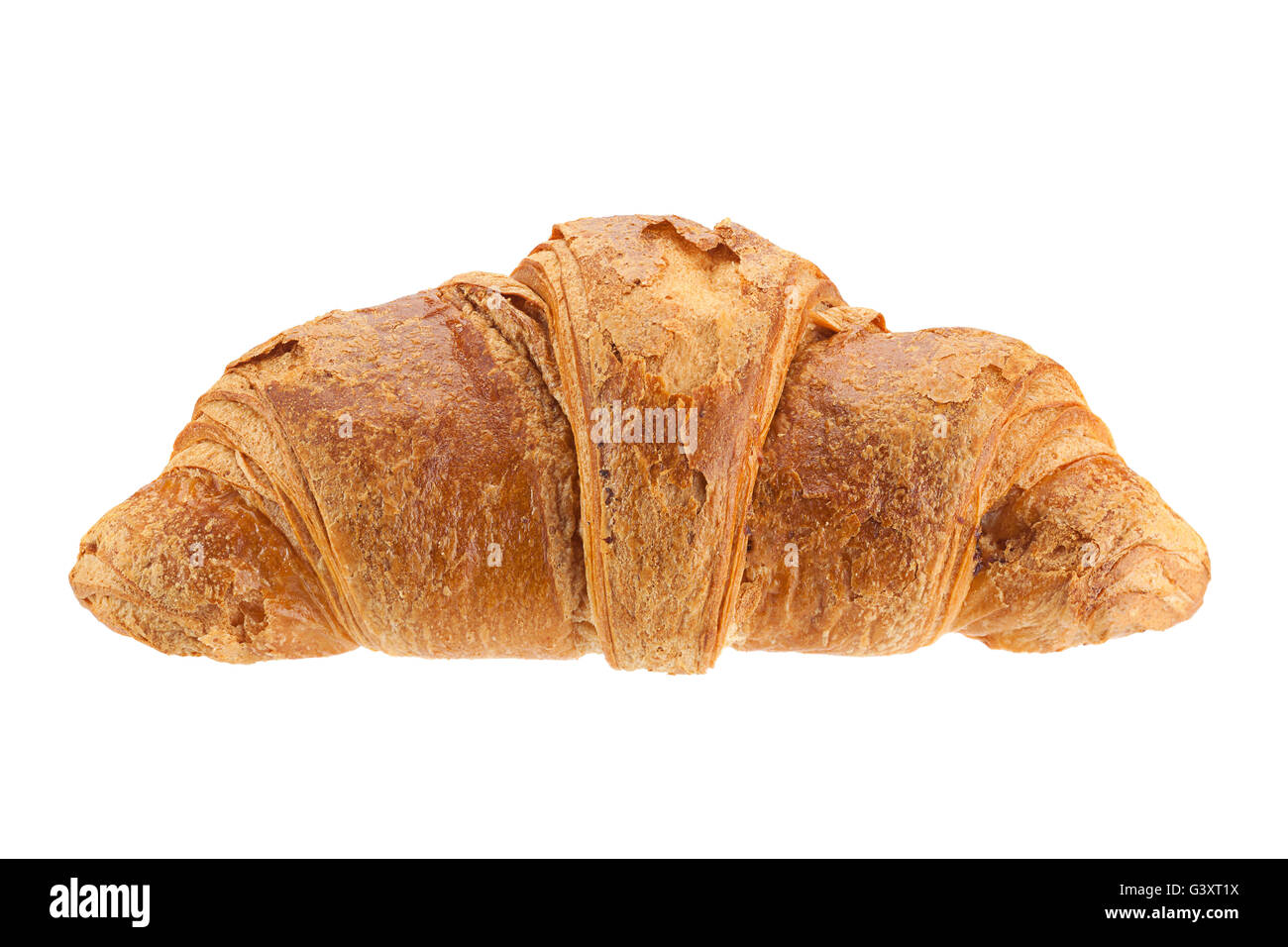 Croissant snack closeup isolated on white background Stock Photo - Alamy