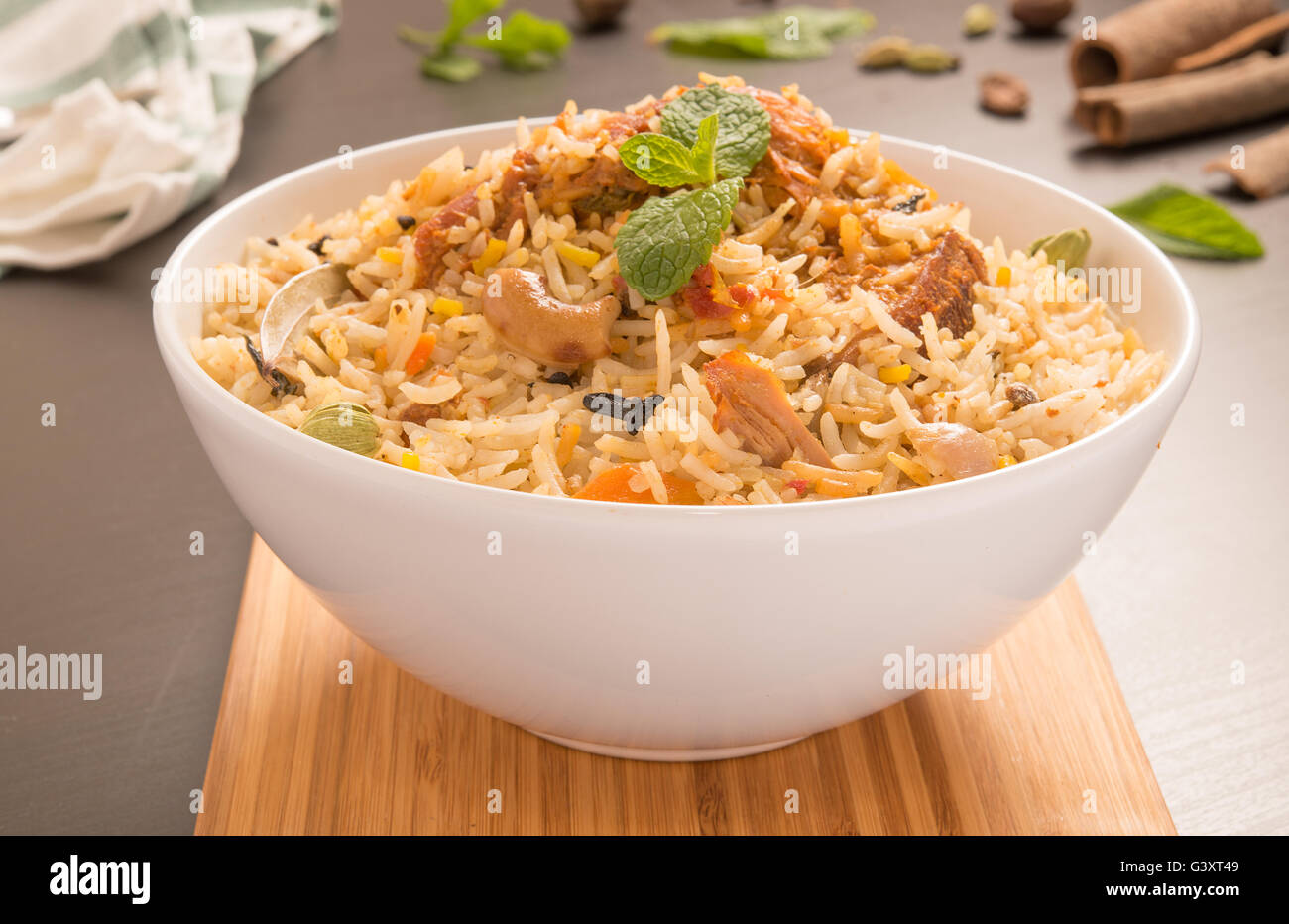 Yummy delicious chicken biryani Stock Photo - Alamy