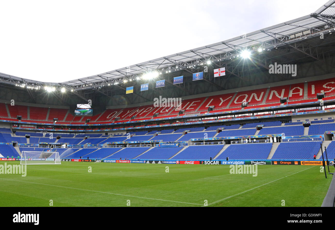 Lyon, France. 15th June, 2016. Tribunes of Stade de Lyon during Open ...