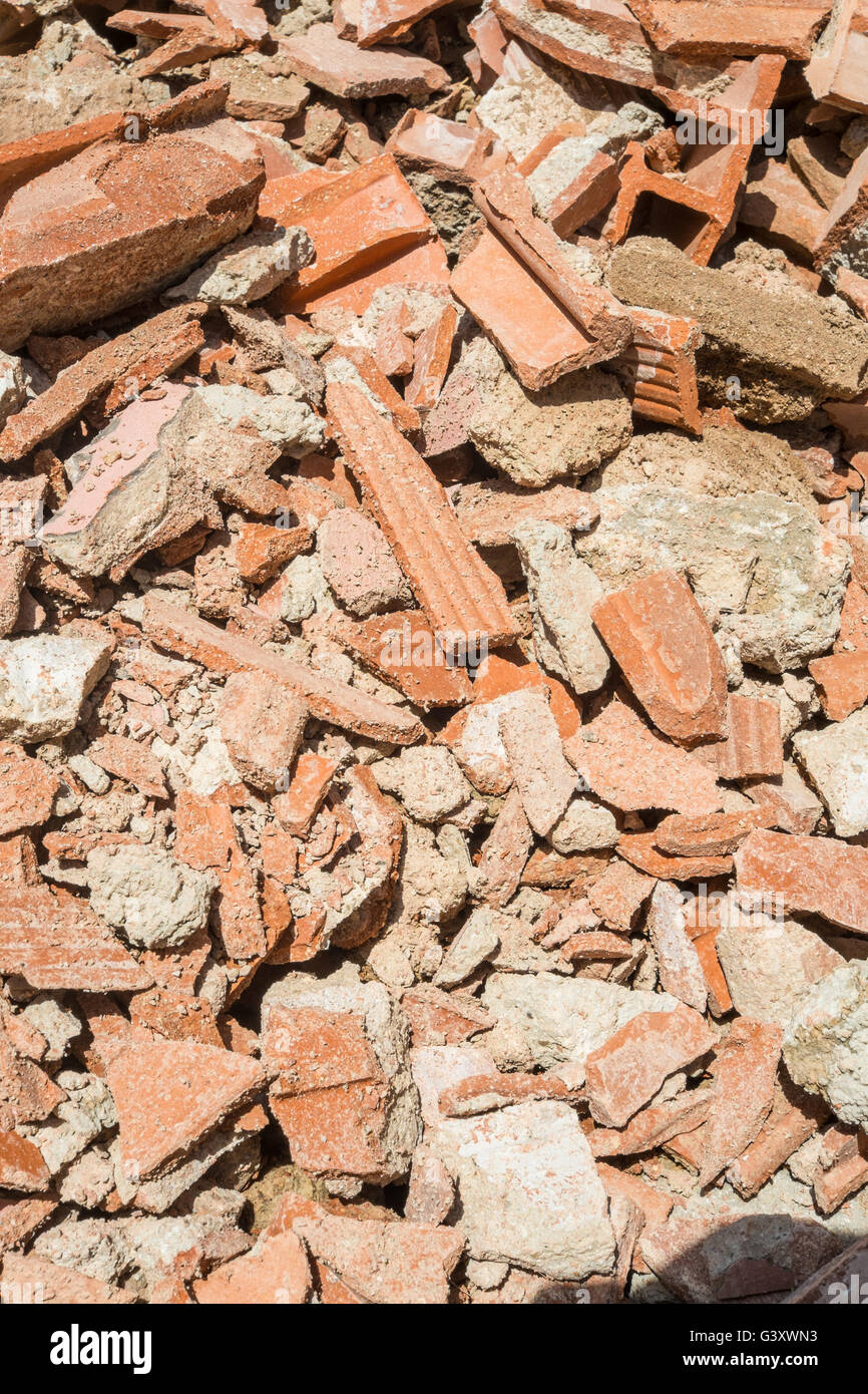 Full frame take of demolition rubble Stock Photo - Alamy