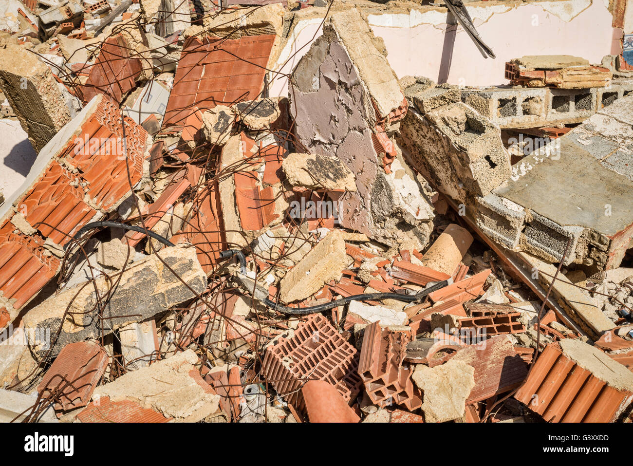 Full frame take of demolition rubble Stock Photo - Alamy