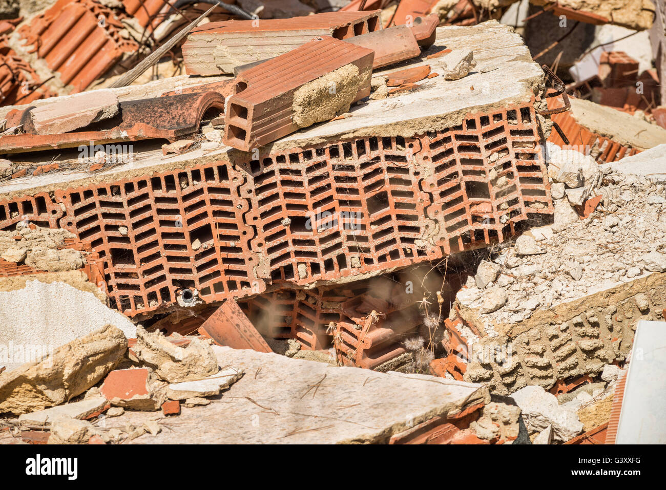 Full frame take of demolition rubble Stock Photo - Alamy