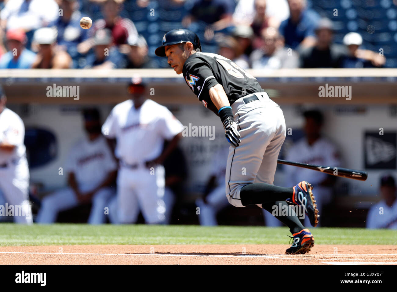 Petco Park, California, USA. Ichiro Suzuki recorded his 4256th ...