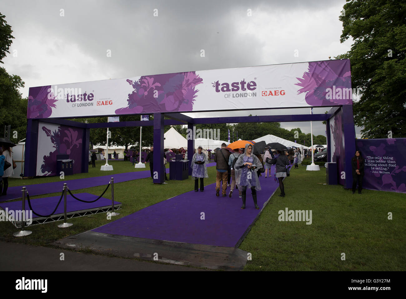 Regent's Park London, UK. 16th June, 2016. Taste of London the World's ...
