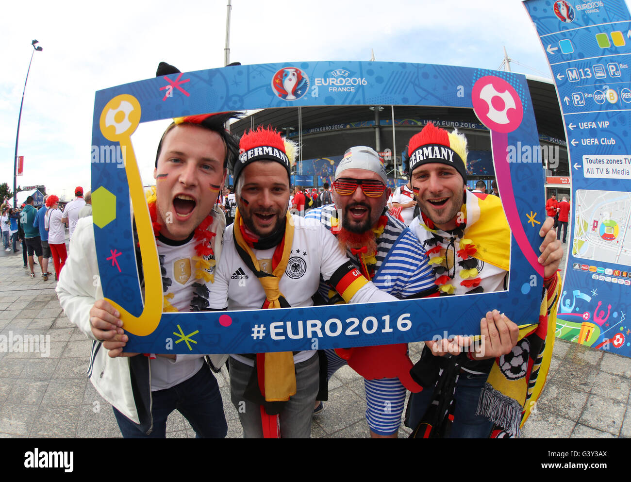 Saint-Denis, France. 16th June, 2016. Supporters of team Germany ...