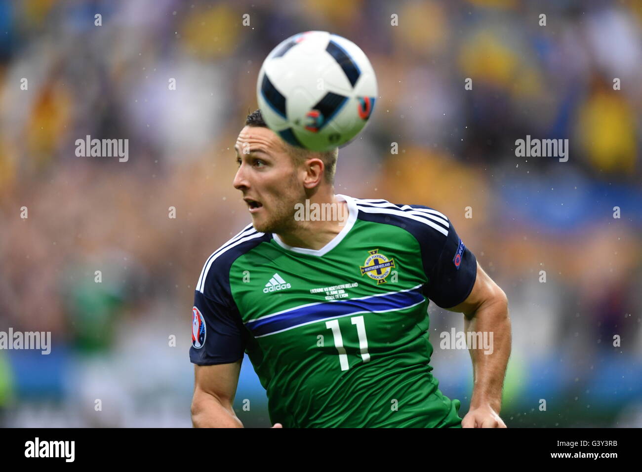 Lyon, France. 16th June, 2016. Conor Washington of Northern Ireland in ...