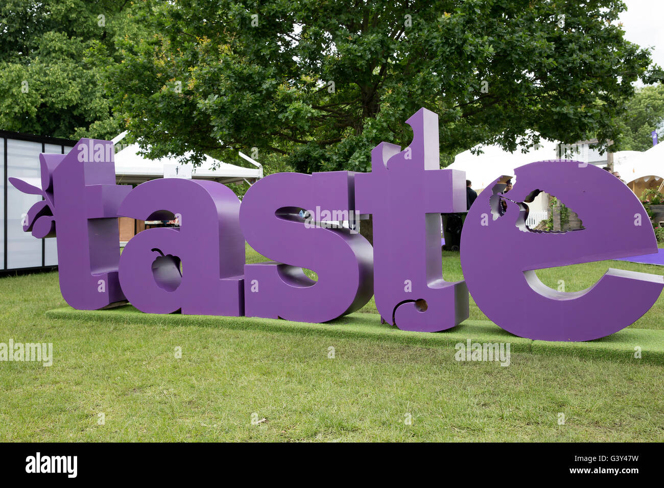 Regent’s Park London,UK,16th June 2016,Taste sign at the Taste of ...