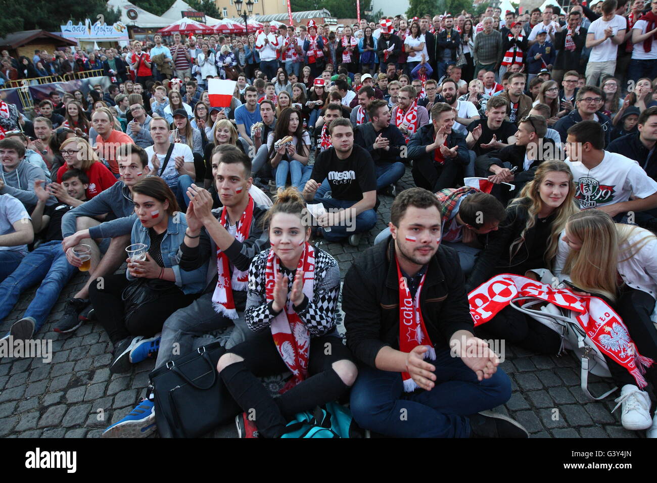 Gdansk, Poland 16th, June 2016 Fan zone in Gdansk city centre during ...