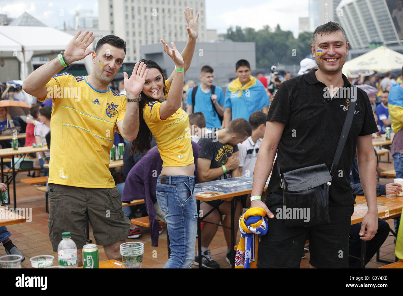 Kiev, Ukraine. 16th June, 2016. Fan zones in Ukraine on the occasion of ...