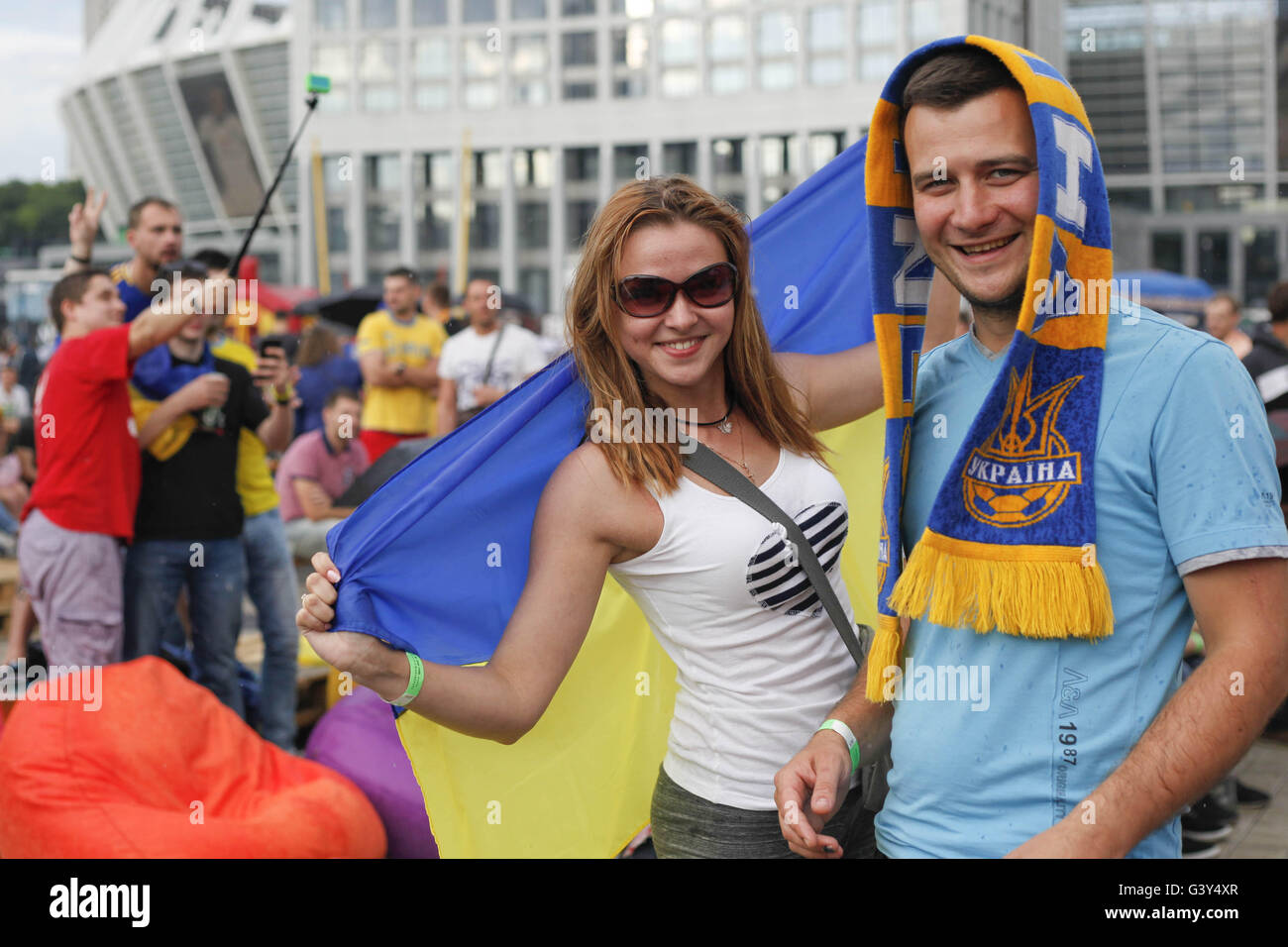 Kiev, Ukraine. 16th June, 2016. Fan zones in Ukraine on the occasion of ...