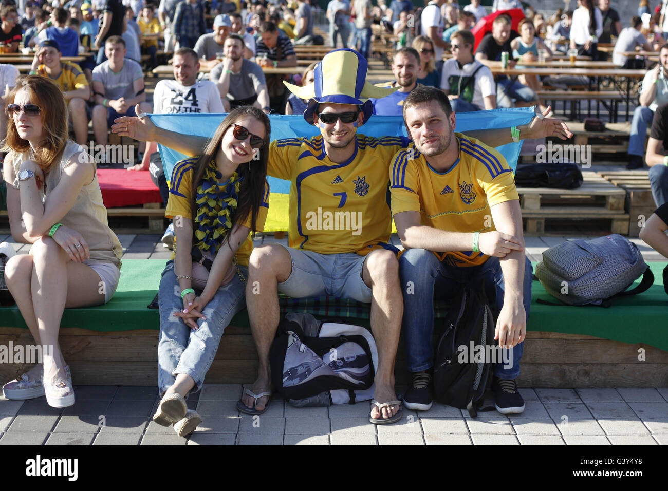 Kiev, Ukraine. 16th June, 2016. Fan zones in Ukraine on the occasion of ...
