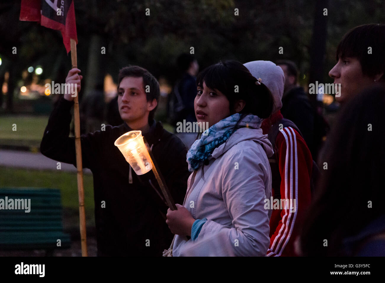 People marching with torchlights in La Plata, Argentina Stock Photo - Alamy