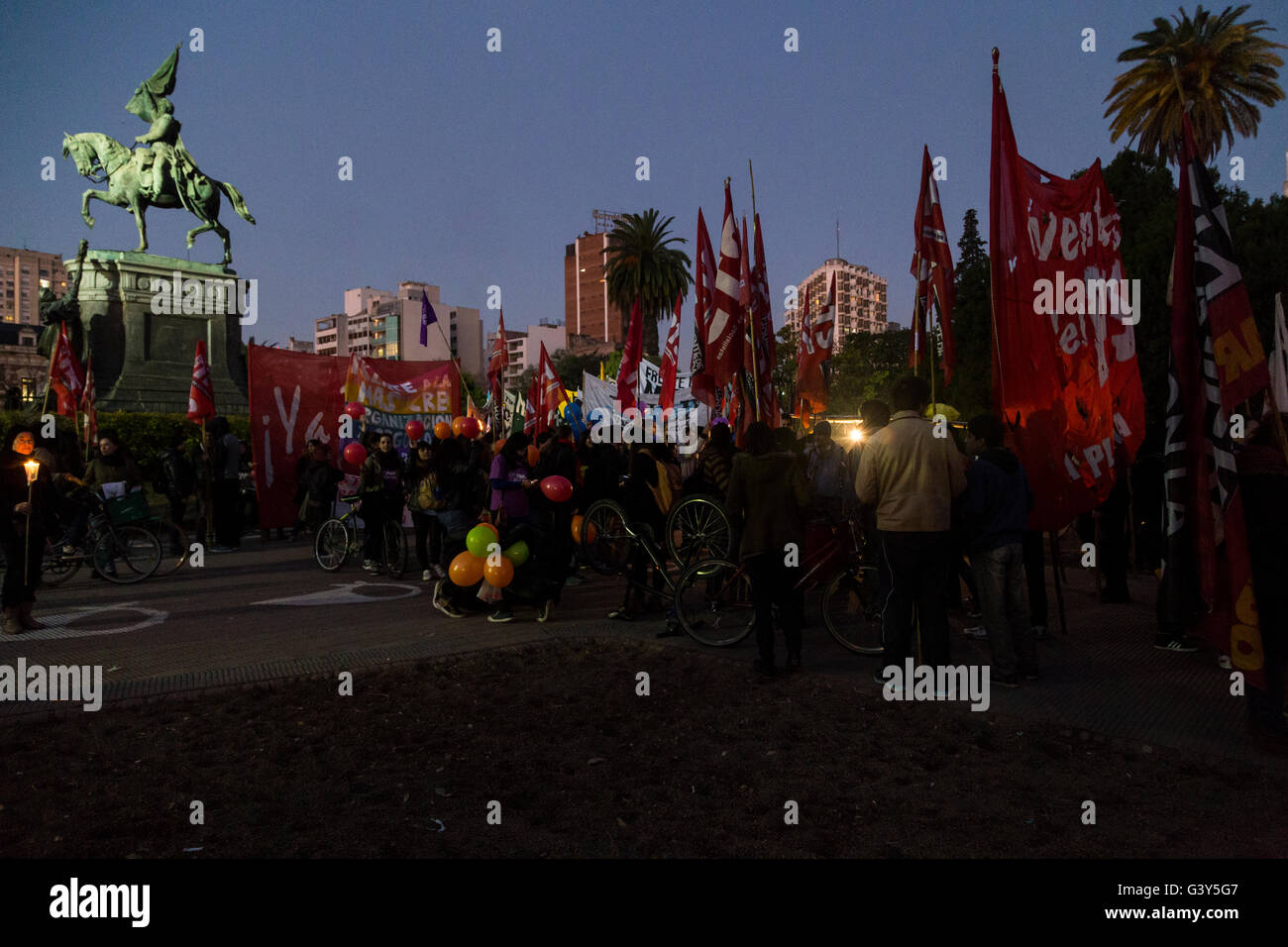 People marching with torchlights in La Plata, Argentina Stock Photo - Alamy