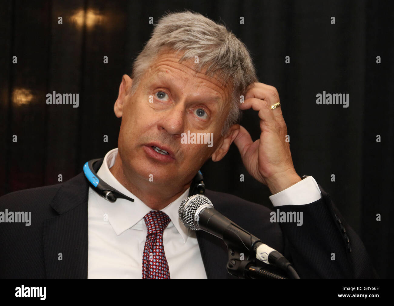 New York, New York, USA. 16th June, 2016. Governor GARY JOHNSON ...