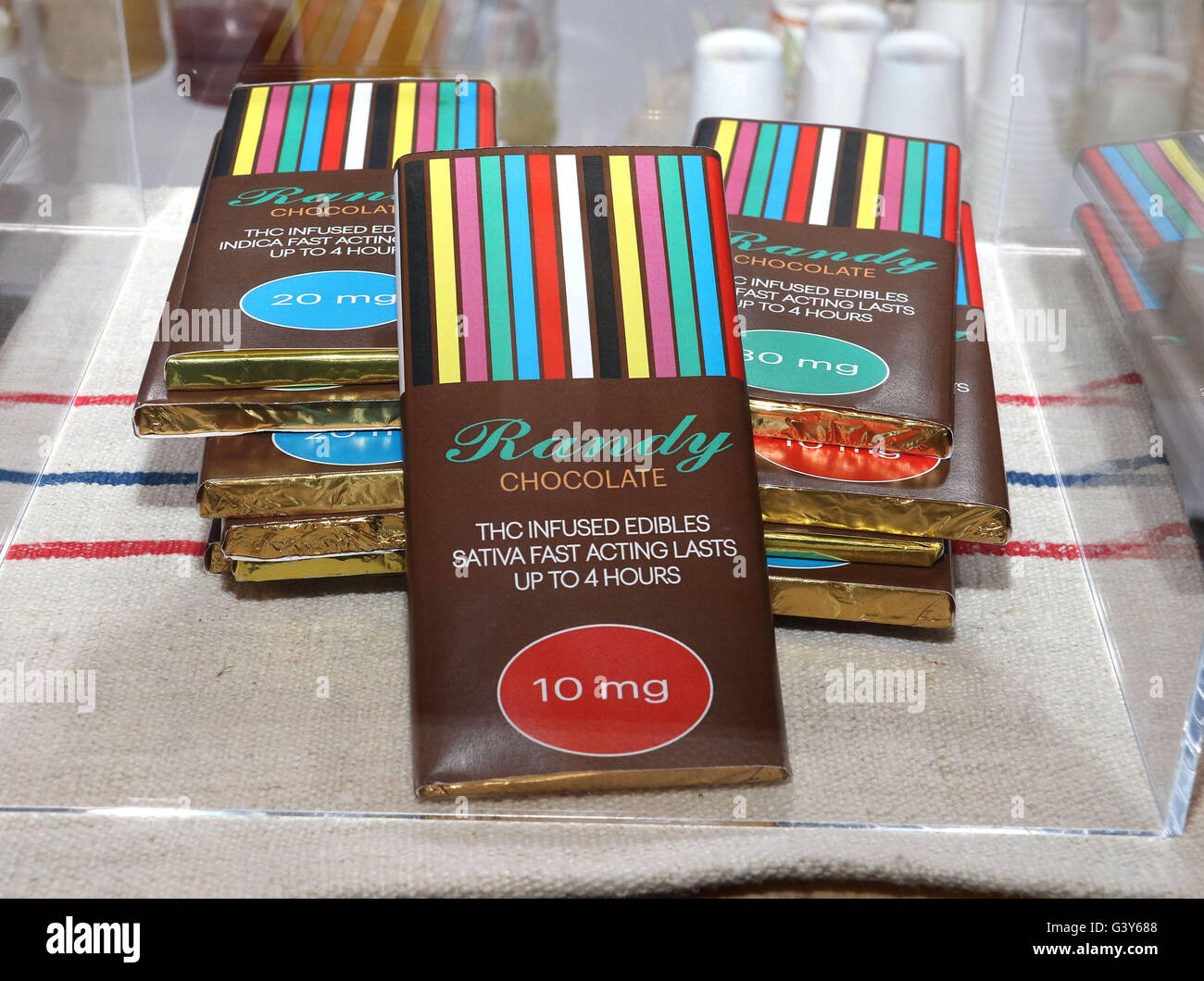 New York, New York, USA. 16th June, 2016. A view of THC infused Edibles ...