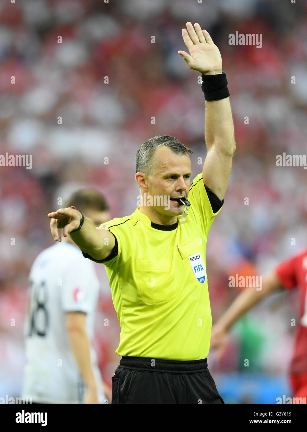 St. Denis, France. 16th June, 2016. Referee Bjoern Kuipers of the ...