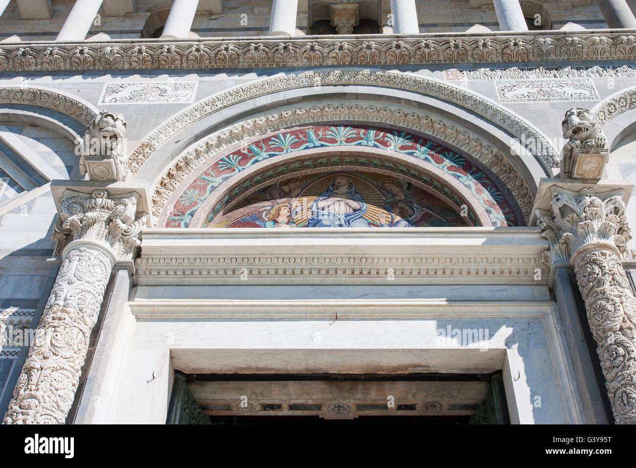 Detail of one of the Door gate of Pisa Cathedral. Intricate ornament ...