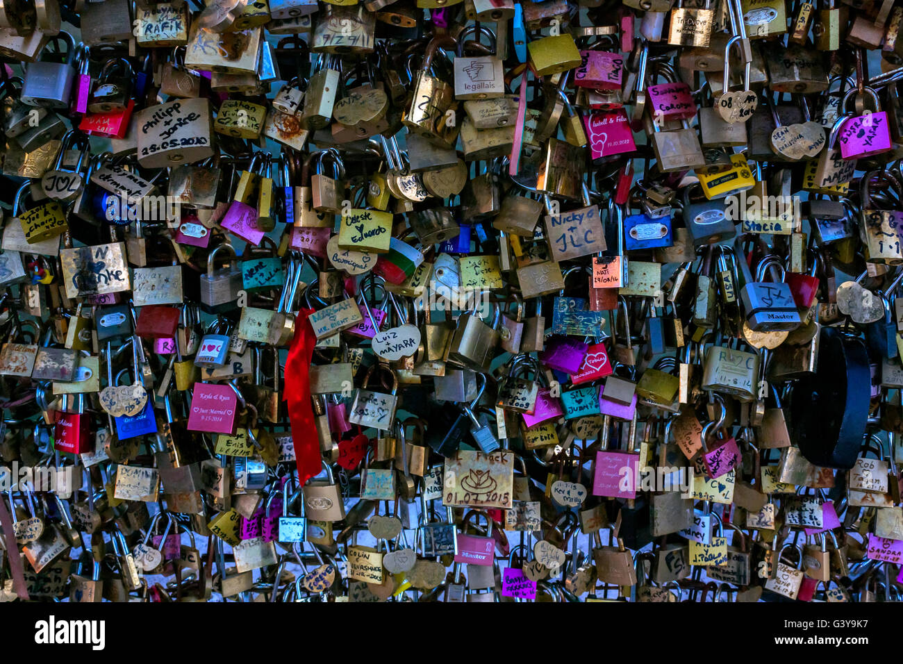 Love locks in Paris Stock Photo - Alamy