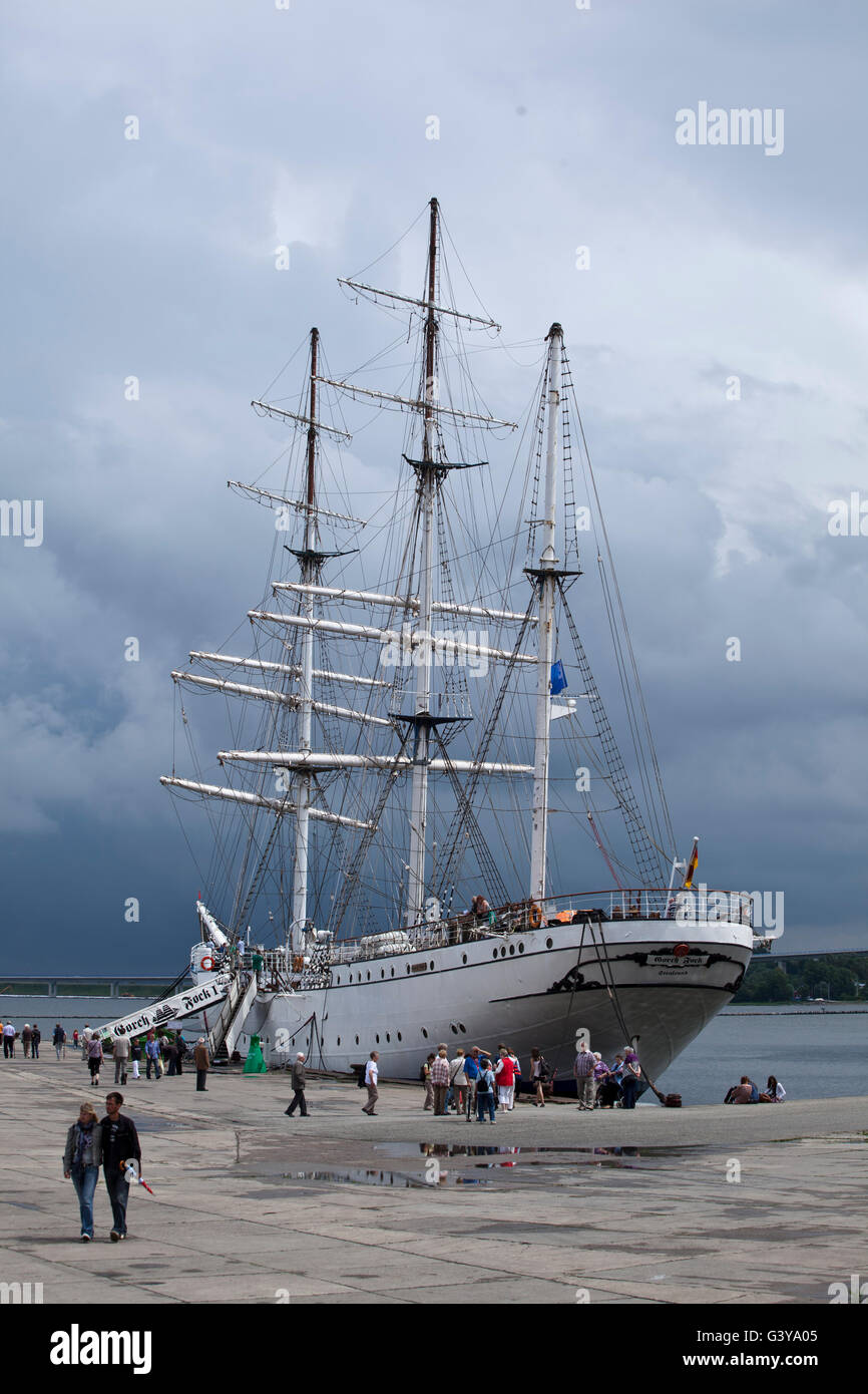 Gorch Fock three-mast barque, Stralsund, Mecklenburg-Western Pomerania ...