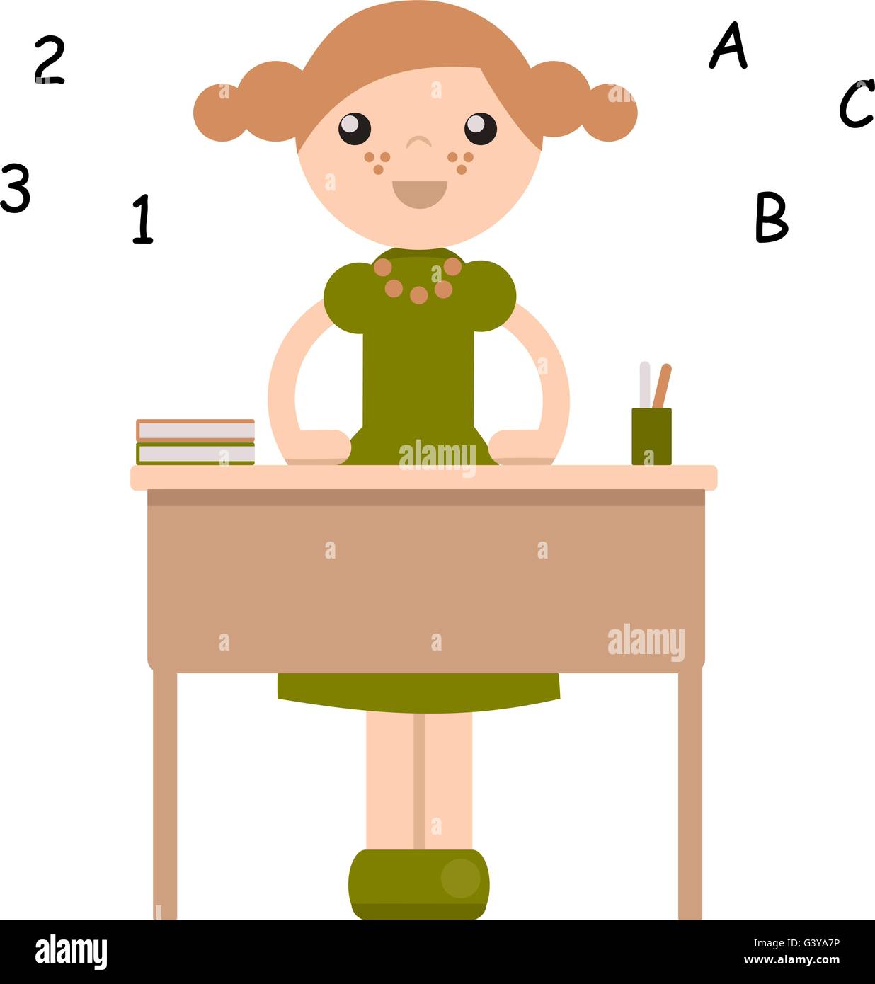 Peg doll in school, isolated vector Stock Vector Image & Art - Alamy