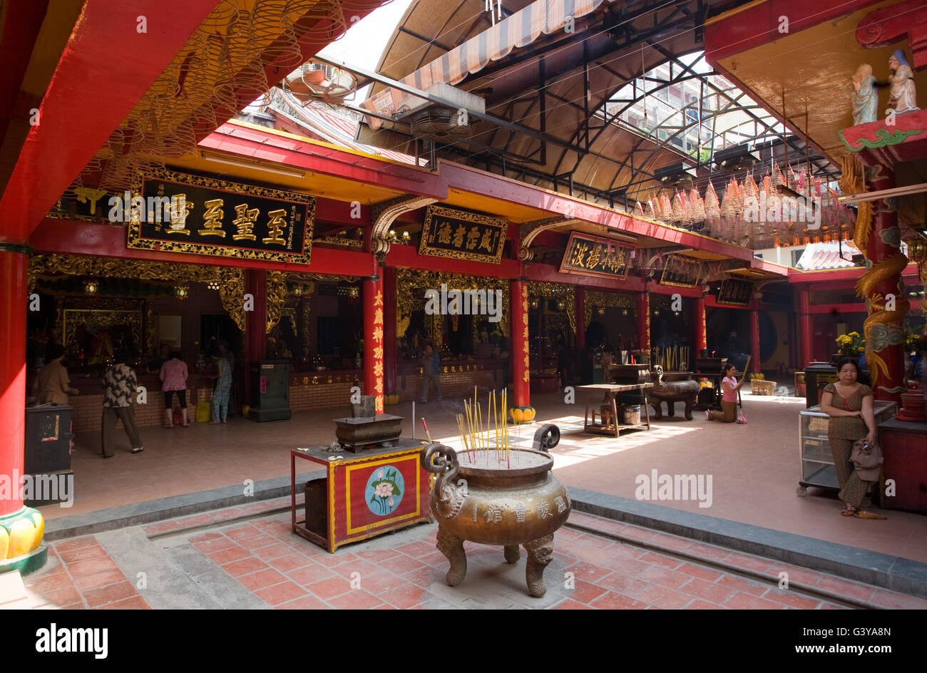 Chua Quan Am Temple or Pagoda in the Chinese Quarter of "Cholon" in ...