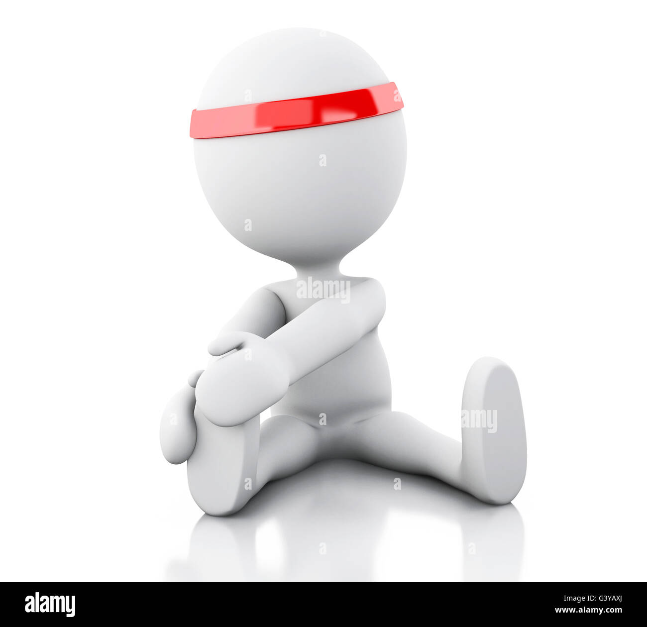 3d renderer image. White people doing exercise at the gym. Sport ...
