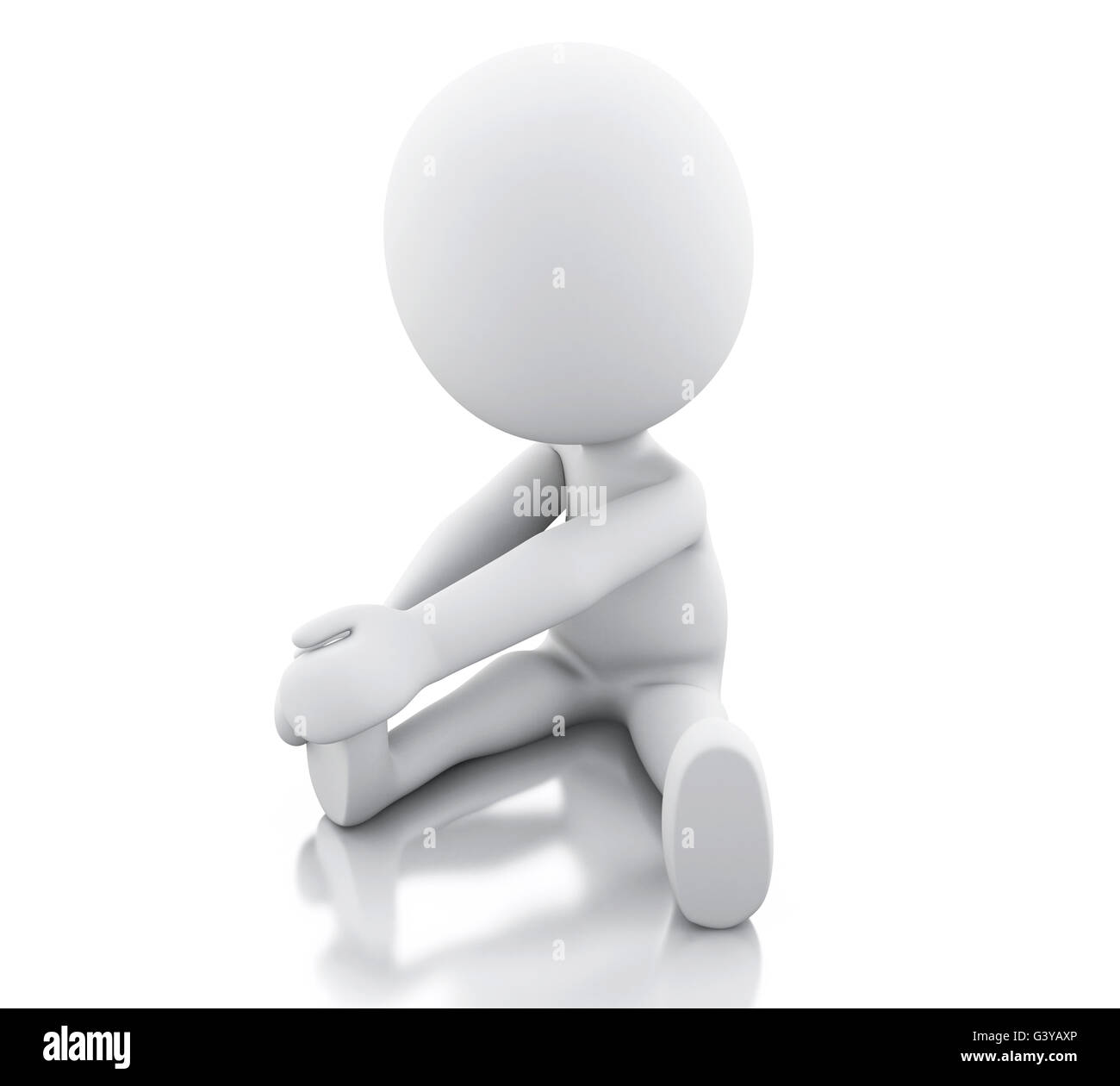 3d renderer image. White people doing exercise at the gym. Sport ...