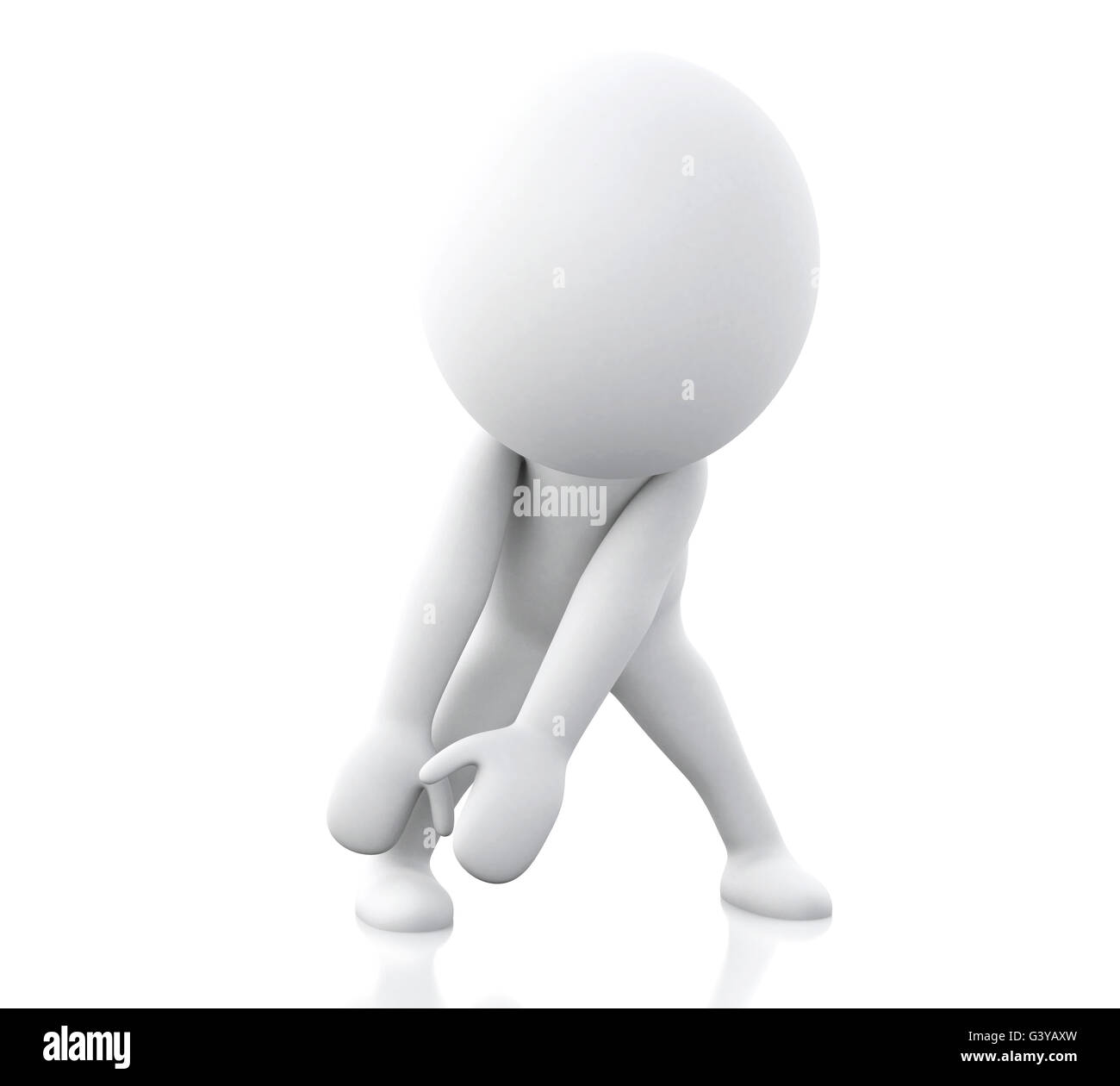 3d renderer image. White people doing exercise at the gym. Sport ...