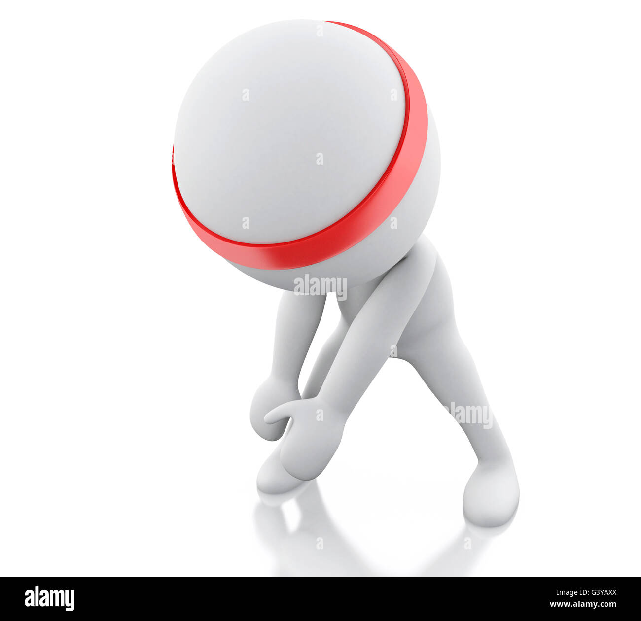 3d renderer image. White people doing exercise at the gym. Sport ...